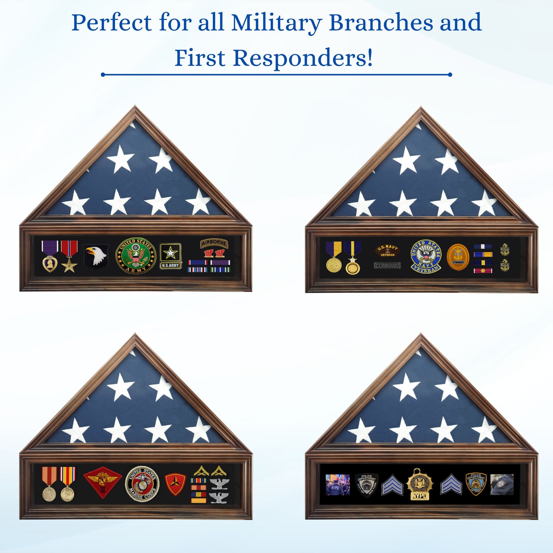 Military Shadow Box Display Case for American Veterans – Medalawardsrack