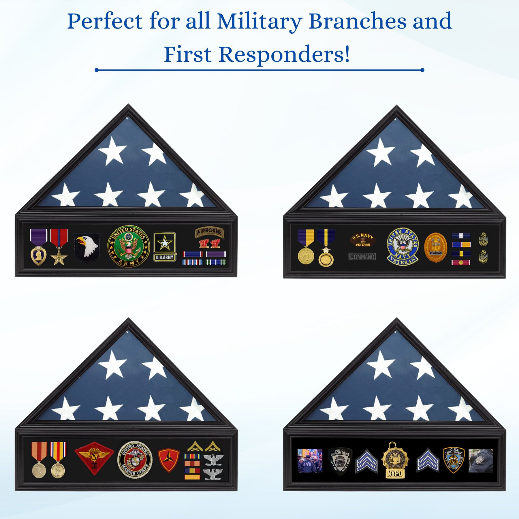 Military Shadow Box Display Case for American Veterans – Medalawardsrack
