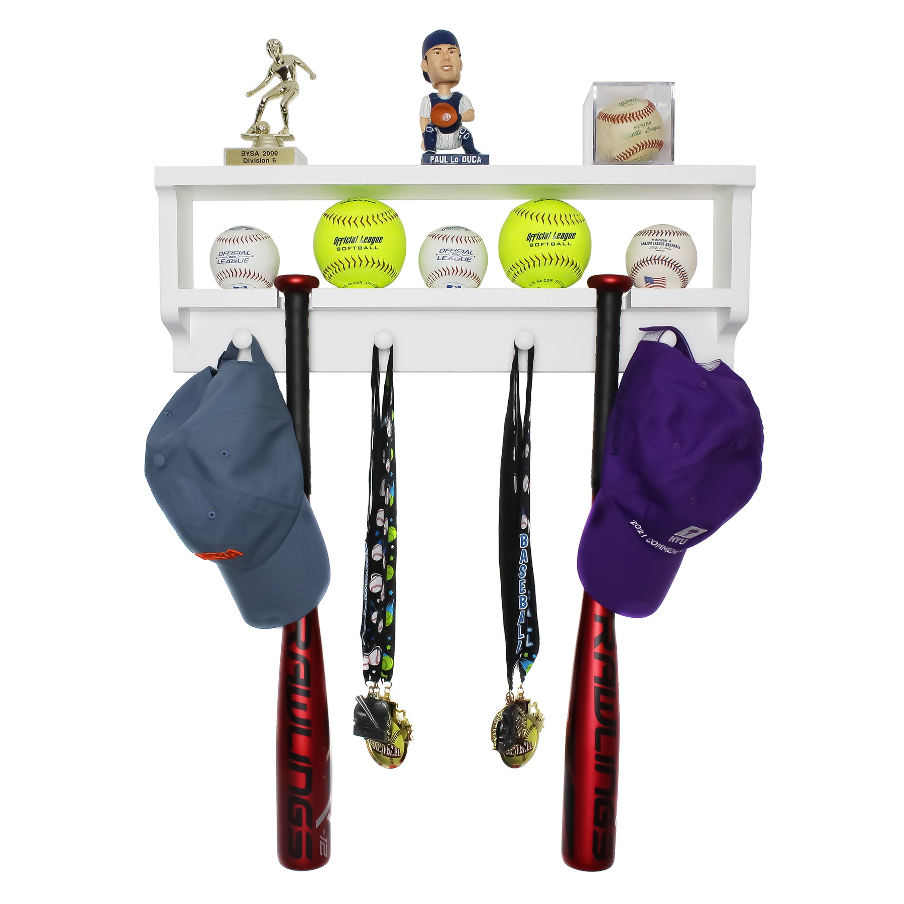 Premier Baseball and Softball Display Shelf-Balls, Bats, Gloves, Awards ...